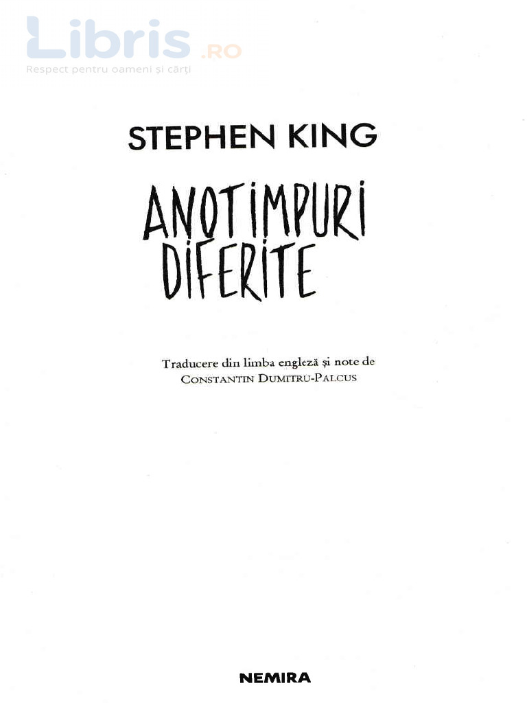 Anotimpuri Diferite - Stephen King | PDF | Estudios de idiomas extranjeros | Ciencia y matemáticas