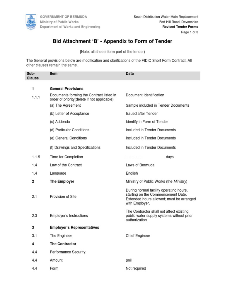 Appendix To Tender Green Book | PDF | Addendum | Private Law