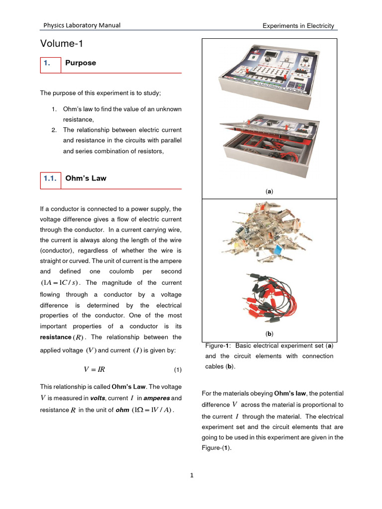 Ohm's Law, Series and Parallel Combination of Resistors | PDF | Series ...