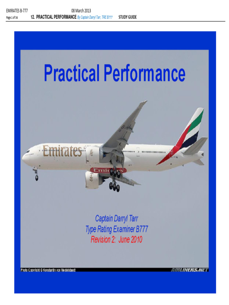 Capt - Darryl Tarr b777 Performance | Download Free PDF | Takeoff ...