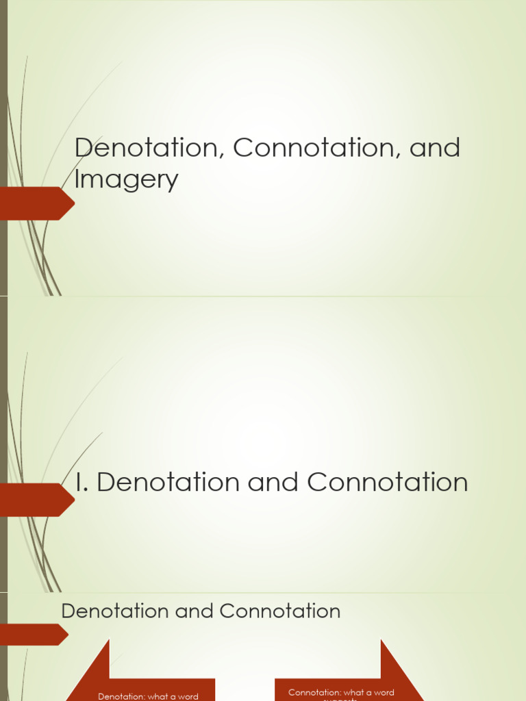 Denotation and Connotation + Imagery | PDF