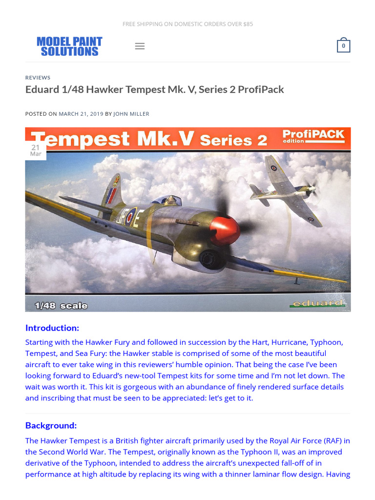 Eduard 1 - 48 Hawker Tempest Mk. V, Series 2 ProfiPack - Model Paint ...