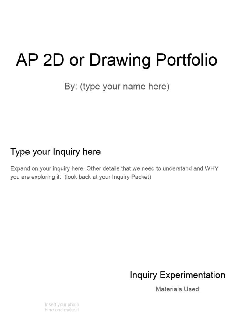 AP 2D Drawing Portfolio Guide | PDF