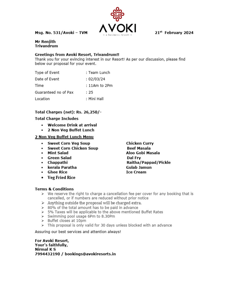 MSG No 531 MR Renjith | PDF