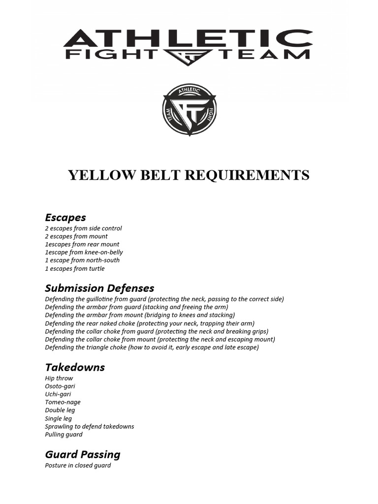 Yellow Belt Requirements | PDF