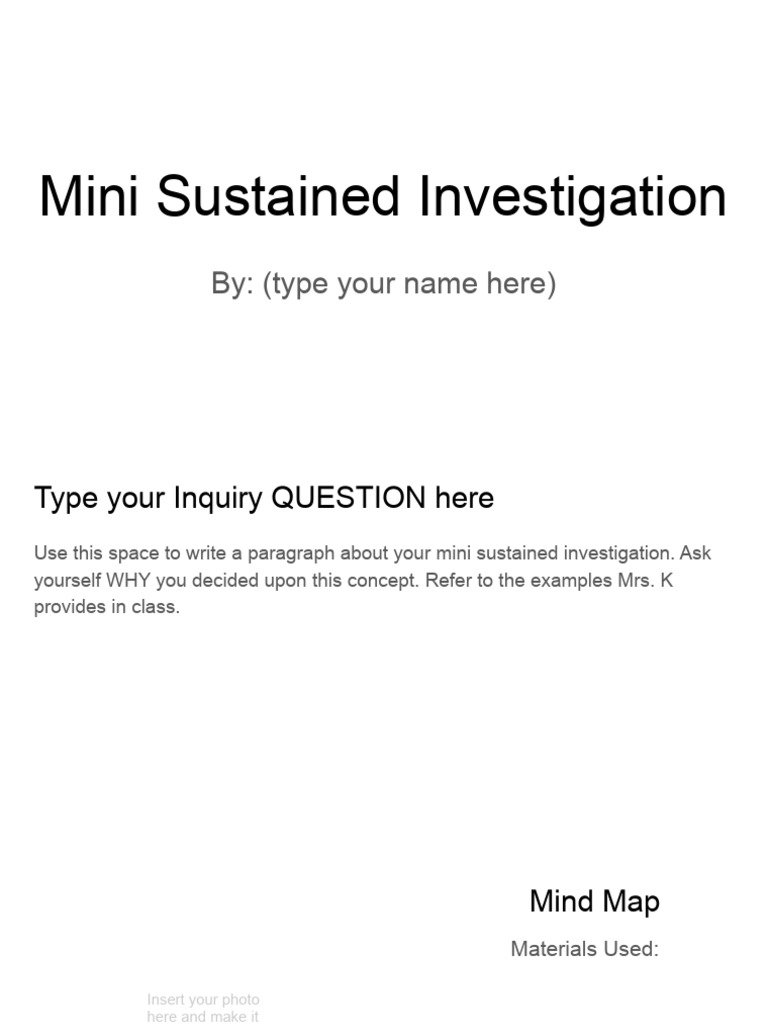 Mini Sustained Investigation | PDF