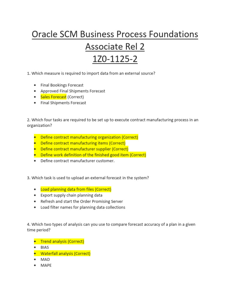 1Z0 1125 Final Last Final | PDF | Forecasting | Inventory