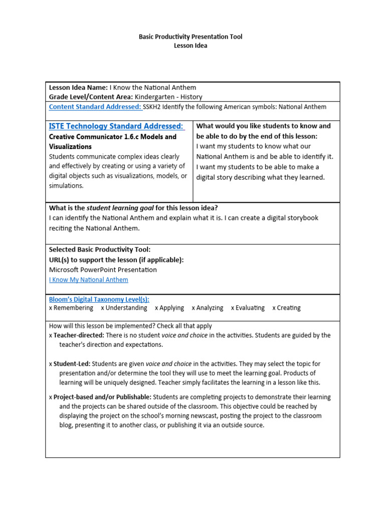 Bpts Basic Productivity Tools Lesson Idea-Upload2 | Download Free PDF | Project Based Learning ...