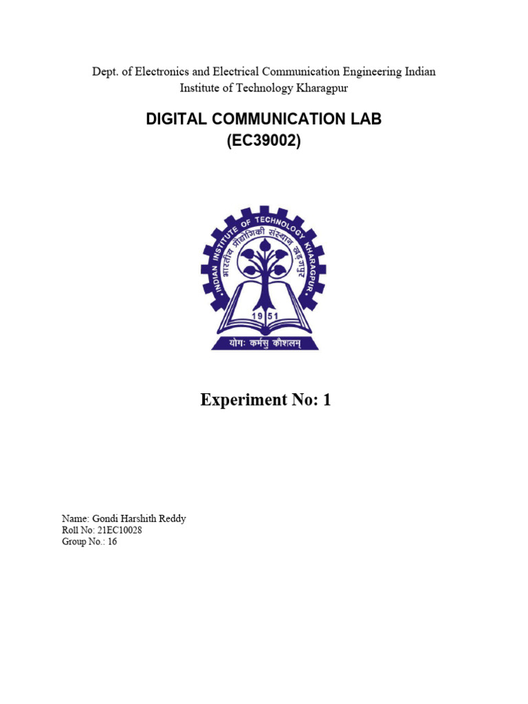 21EC10028 Exp 01 | PDF | Computer Data | Information And Communications Technology