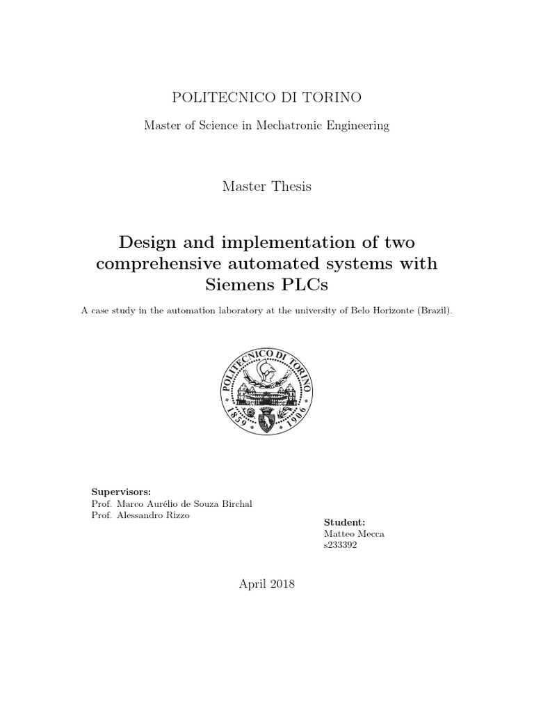 Tesi 2 | PDF | Programmable Logic Controller | Control Theory