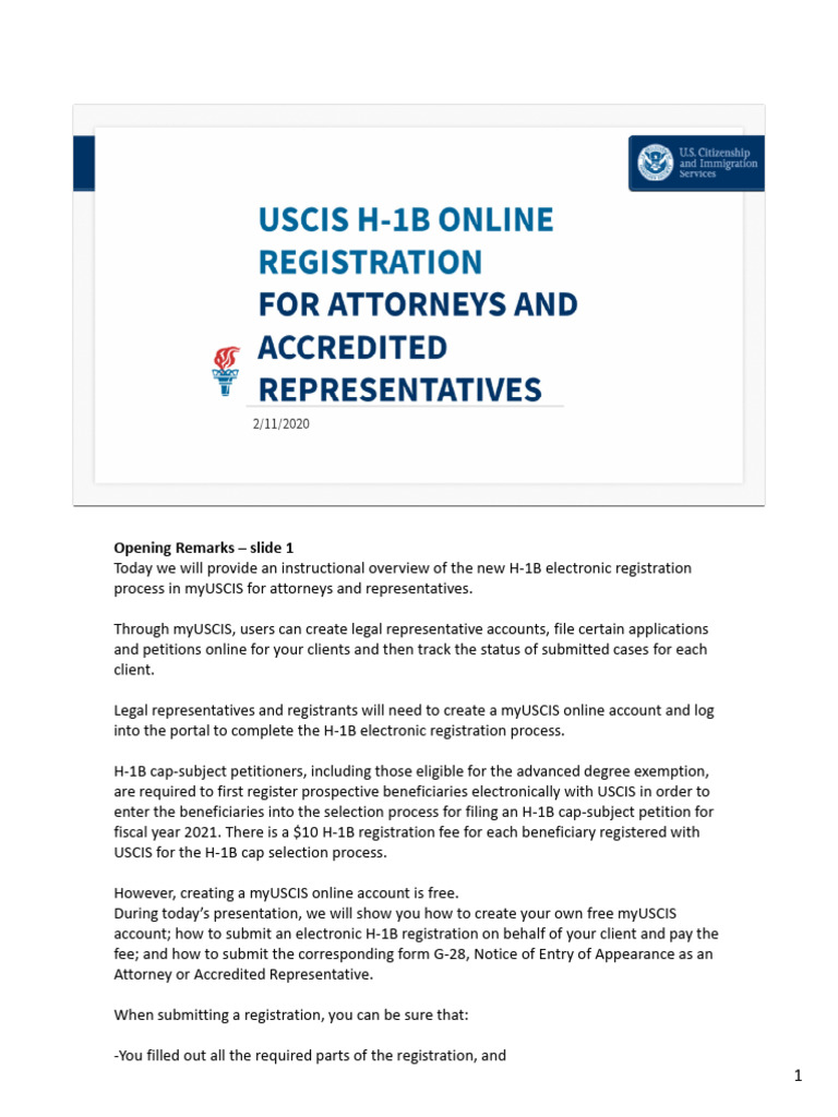 H-1B Electronic Registration Guide | PDF | Password | United States ...
