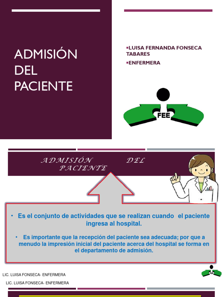 Admision Del Paciente | PDF | Hospital | Servicios públicos