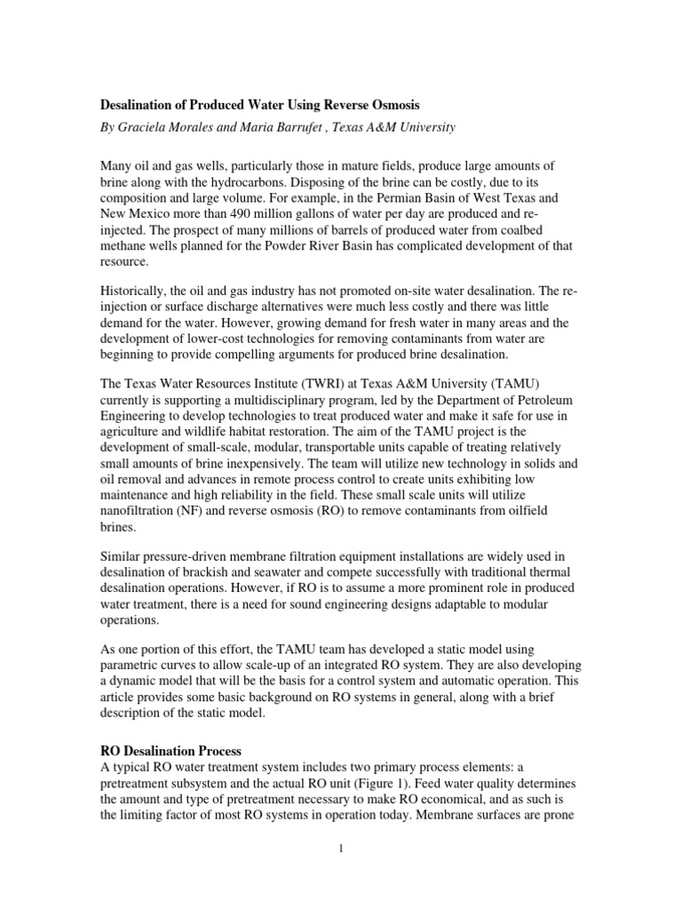 Reverse Osmosis | PDF | Membrane | Osmosis