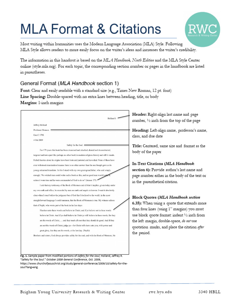 MLA 9th Edition Formatting Guide | PDF | Citation | Bracket