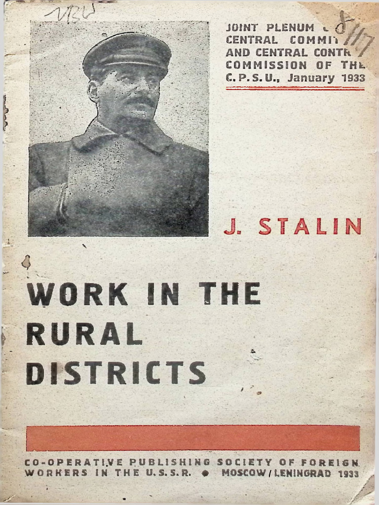 Work in the rural districts J.Stalin 1933 | PDF | Soviet Union | World ...