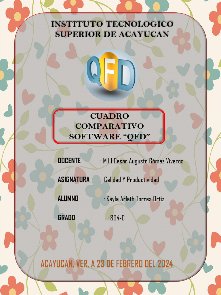 Cuadro Comparativo Software Qfd-Keyla Arleth Torres Ortiz | PDF | Software | Calidad (comercial)