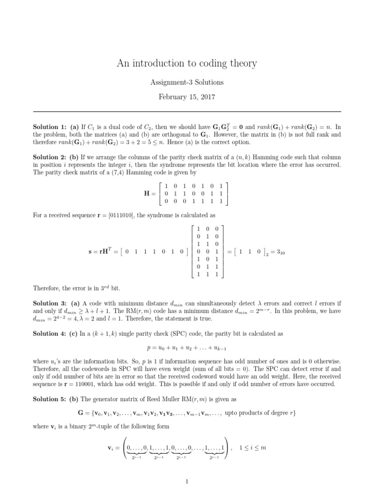 Assgn3 Solution PDF | Download Free PDF | Algebra | Linear Algebra