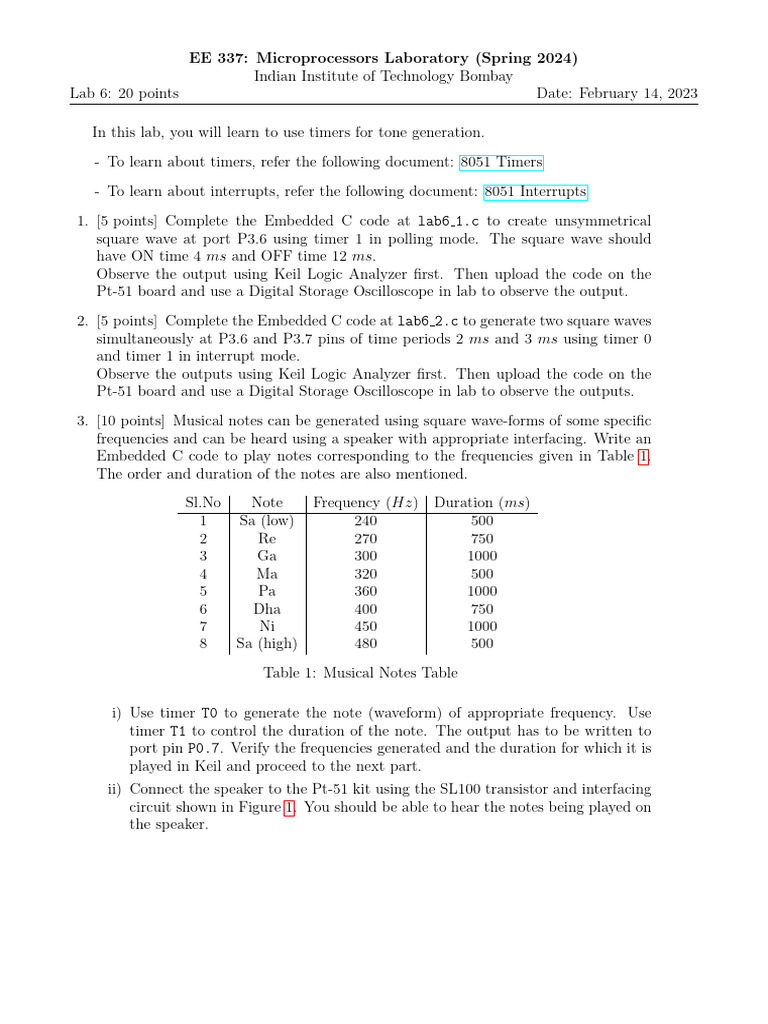 EE337 Lab6 | PDF | Information And Communications Technology | Electrical Engineering