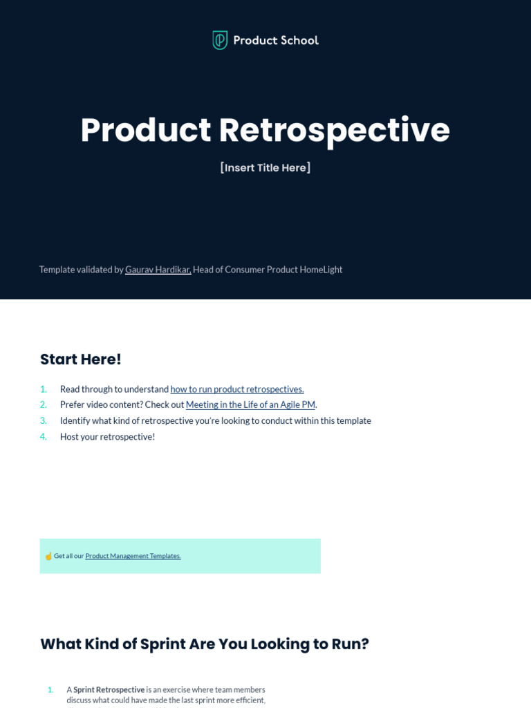 Template - Product Retrospective | PDF | Computing | Cyberspace