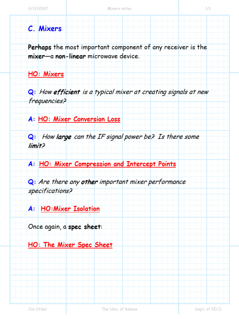 Section 3C Mixers Package | PDF | Wireless | Sound Technology