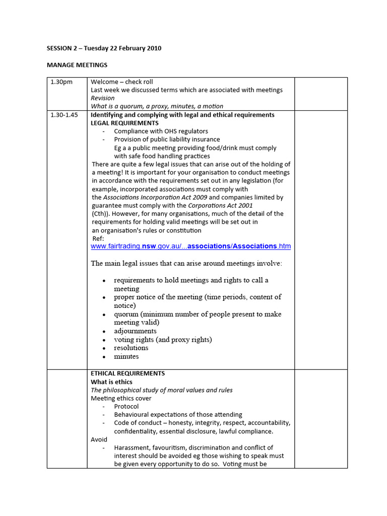 Manage Meetings - Session 3 | PDF | Proxy Voting | Integrity