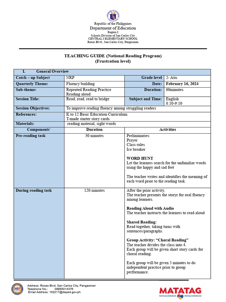 Catch Up Friday NRP Reading | PDF | Pedagogy | Human Communication