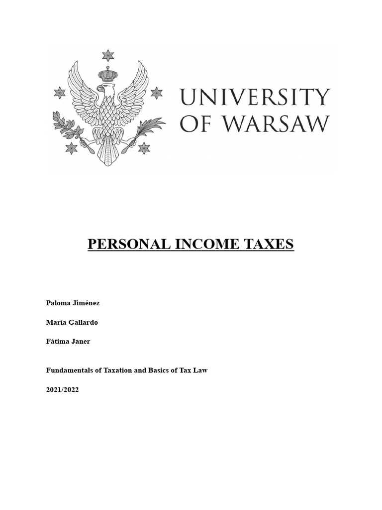 Overview of Personal Income Tax Systems | PDF | Taxes | Income Tax In ...