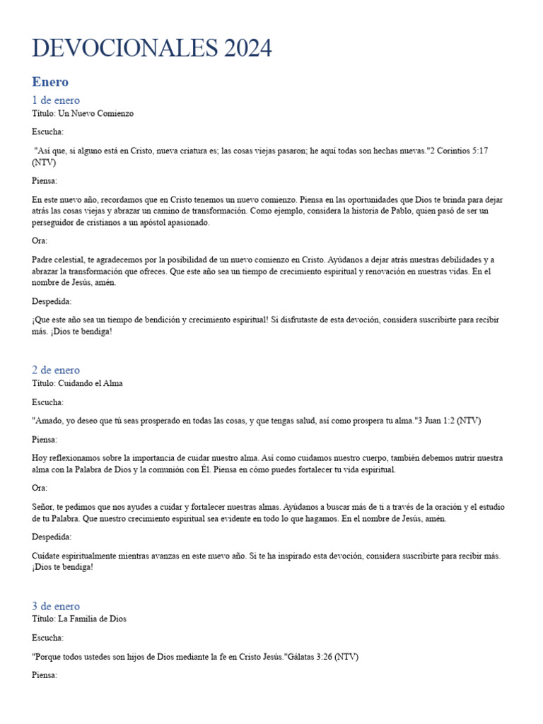 Devocionales Enero | PDF | Gratitud | Oración