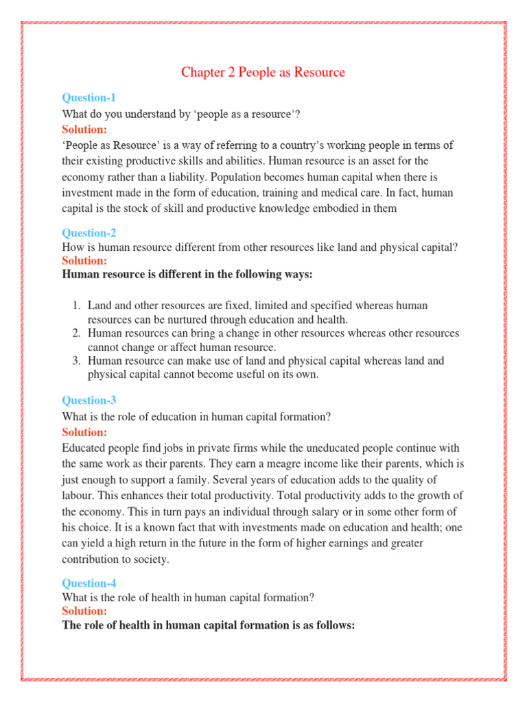 Understanding Human Resources and Capital | PDF | Unemployment | Human ...