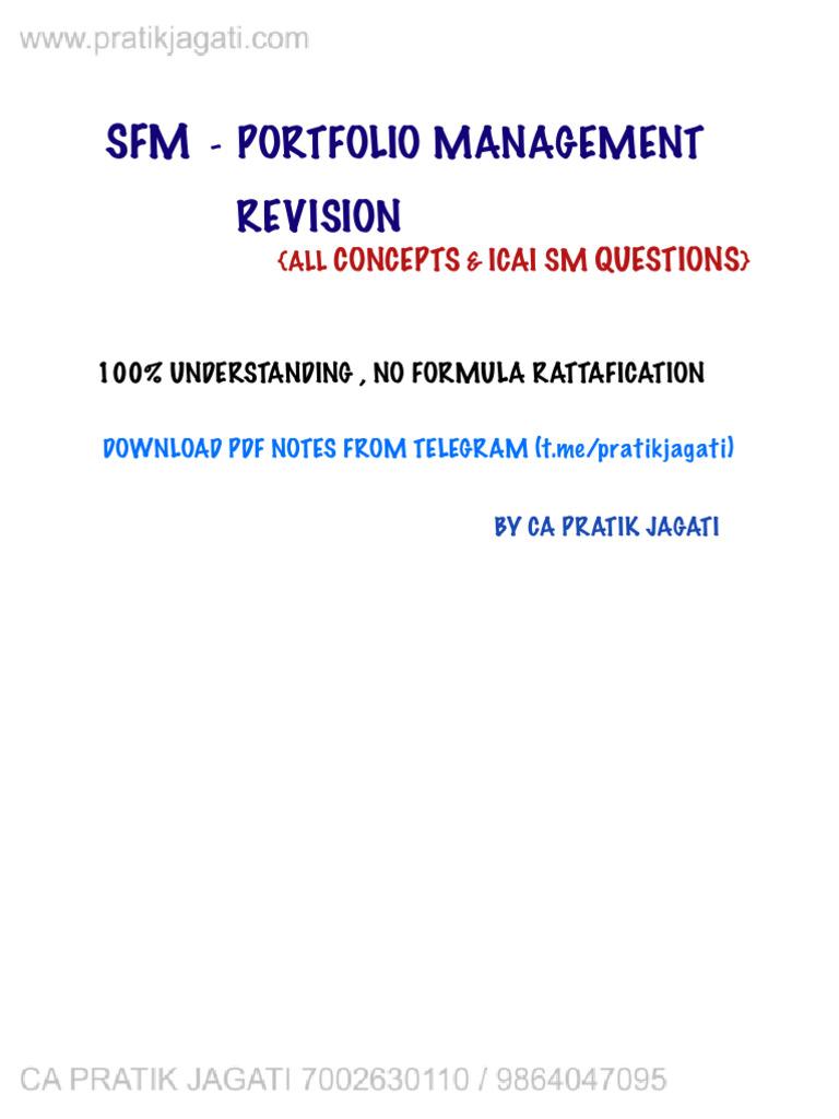Portfolio Question Notes | PDF | Capital Asset Pricing Model | Economics