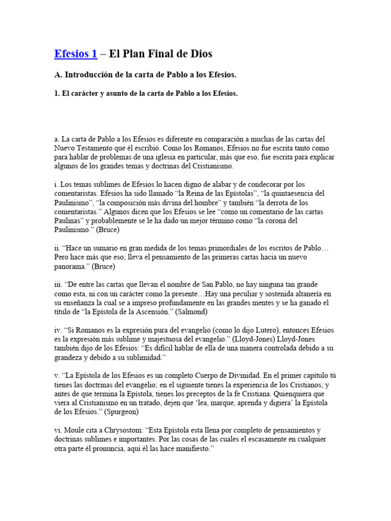 Efesios 1 | PDF | Pablo el apóstol | Jesús