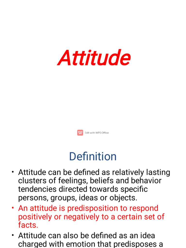 Attitude - Unit-3 | Download Free PDF | Attitude (Psychology) | Job ...