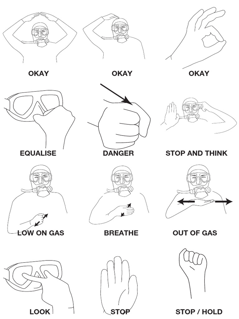 Diving Hand Signals for PADI | PDF