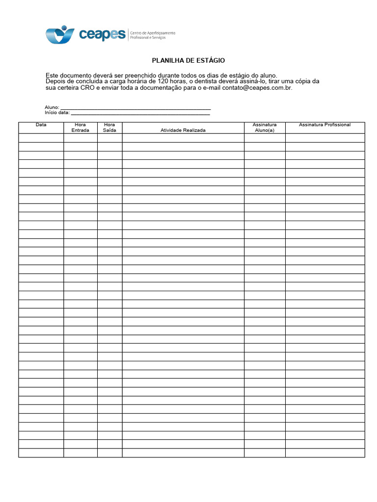 Planilha De Estagio Asb Pdf