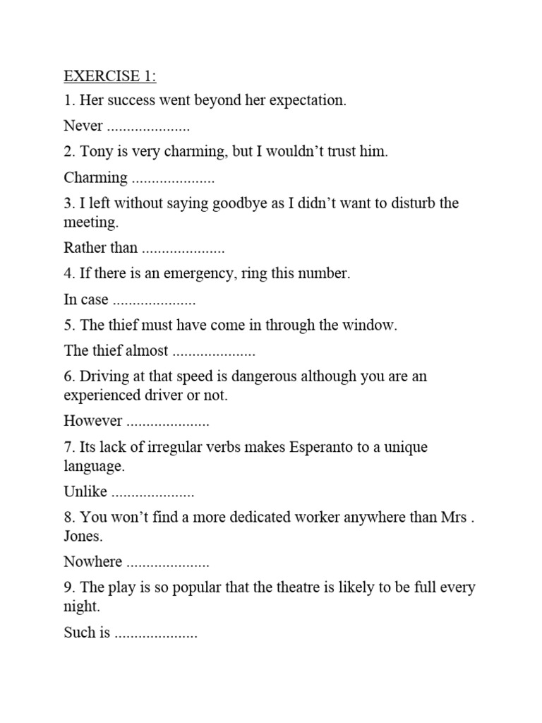 Exercise 1,2,3 - Writing 24.9 | PDF