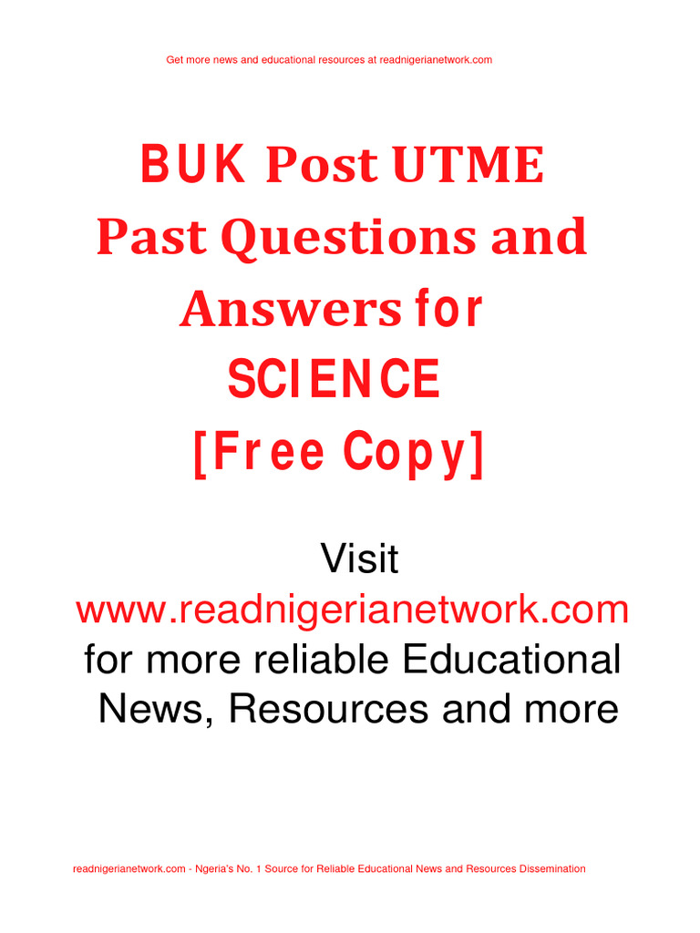 BUK Post UTME Science Prep | PDF | Iron | Hydroxide