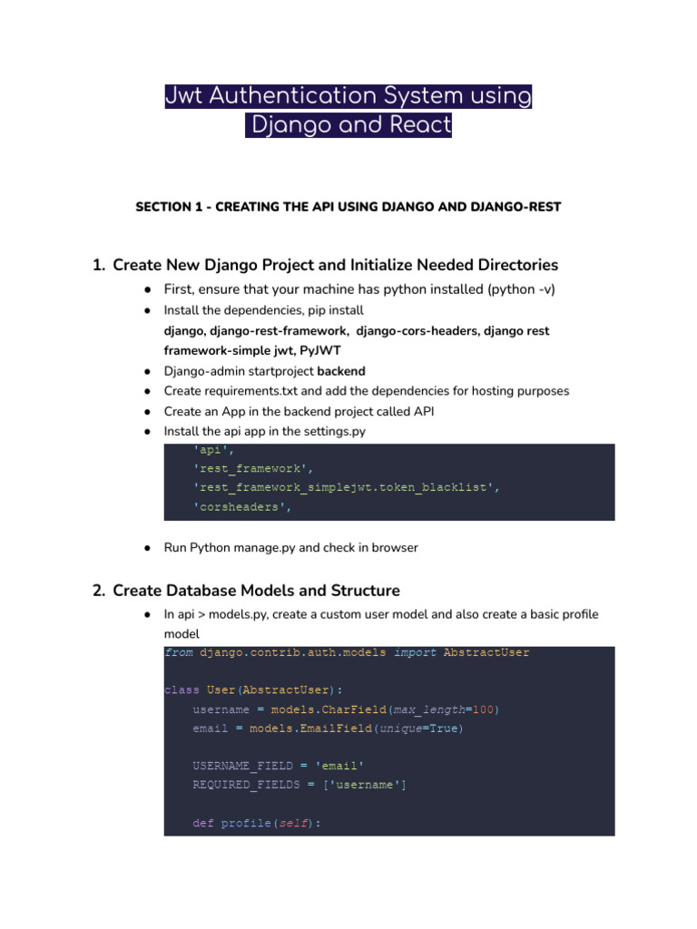 Authentication System Django and React | PDF | User (Computing) | Login
