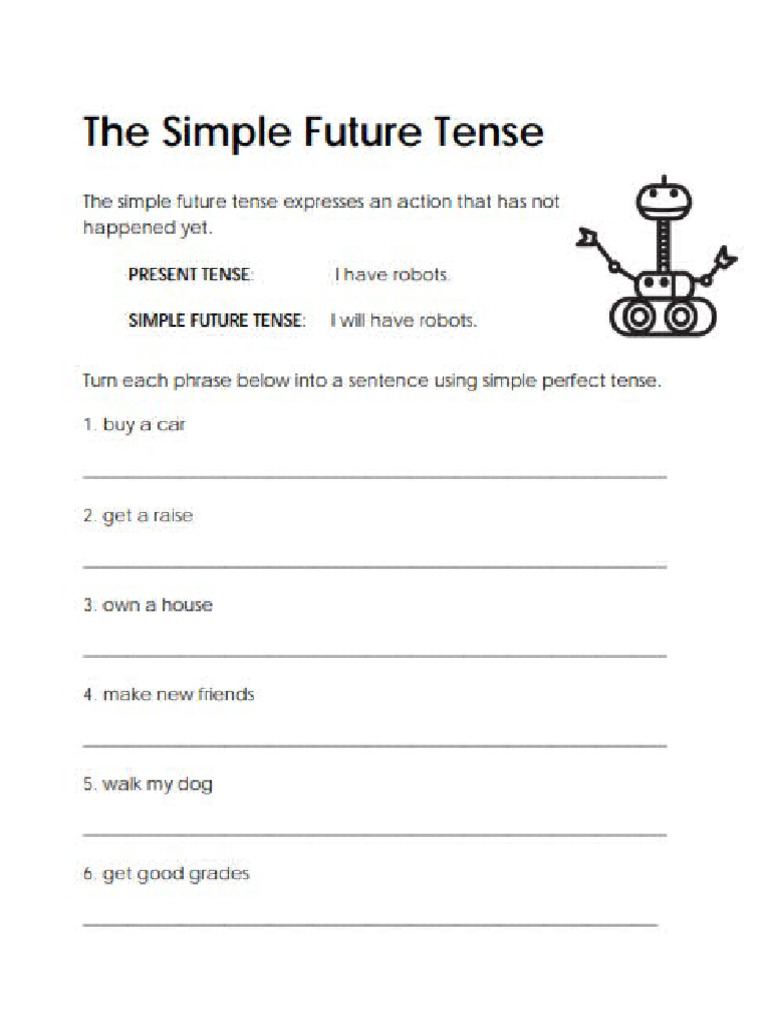A Worksheet On Future Tense From 2 | PDF
