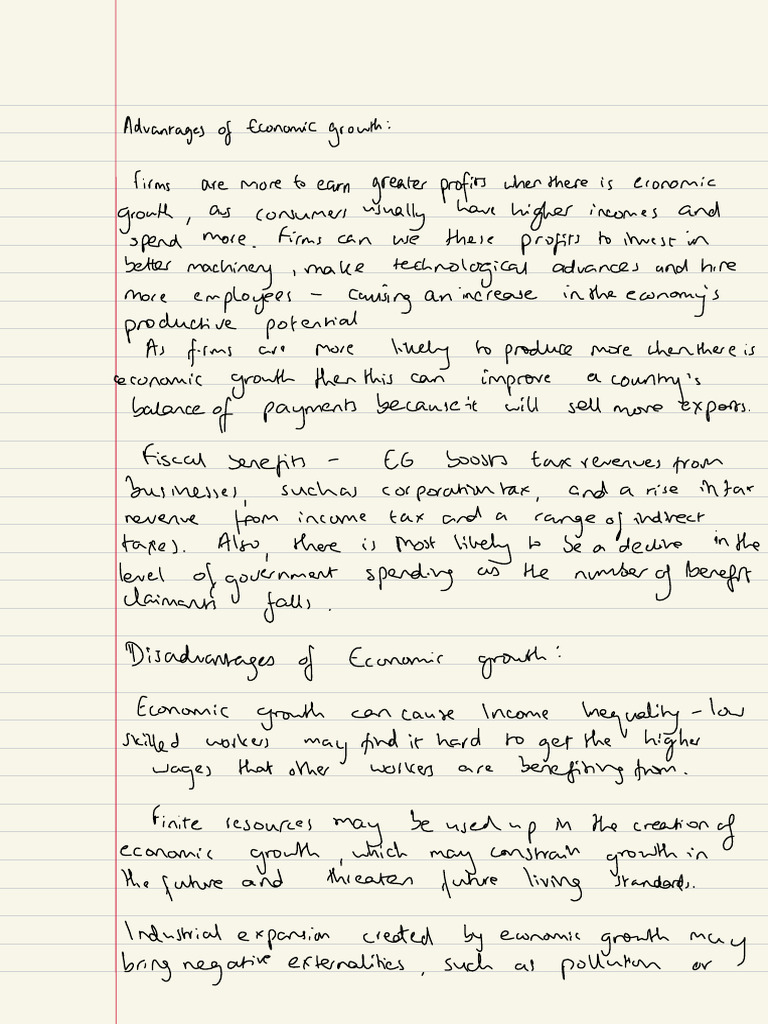 Pros and Cons of Economic Growth | PDF