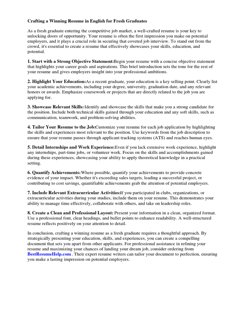 Winning Resume Tips for Fresh Graduates | PDF | Résumé | Recruitment