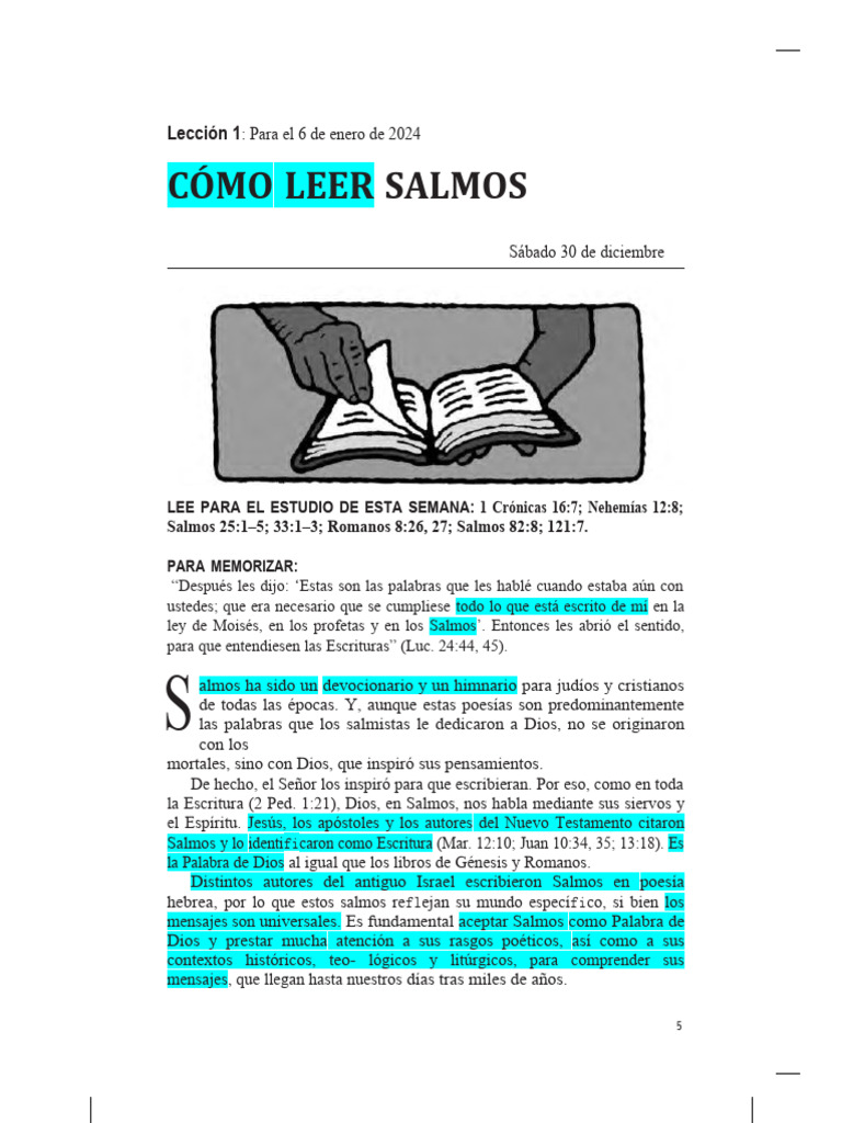 Leccion 01 | PDF | Salmos | Biblia Leccion 01 | PDF | Salmos | Biblia