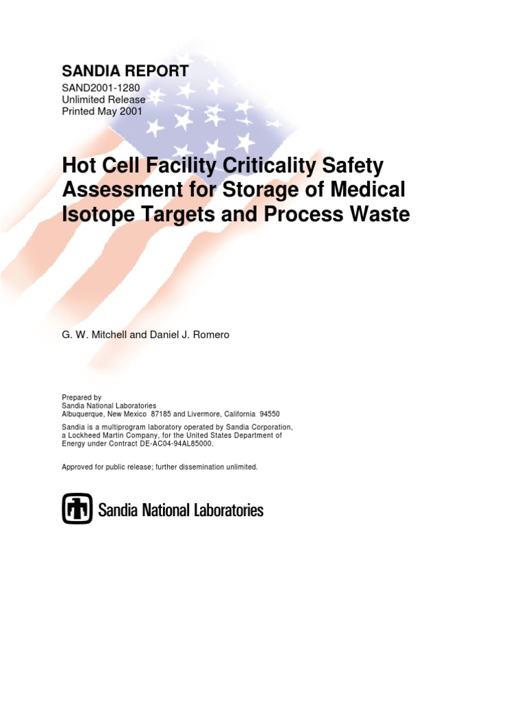 Hot Cell Facility Criticality Safety Assessment For Storage of Medical ...