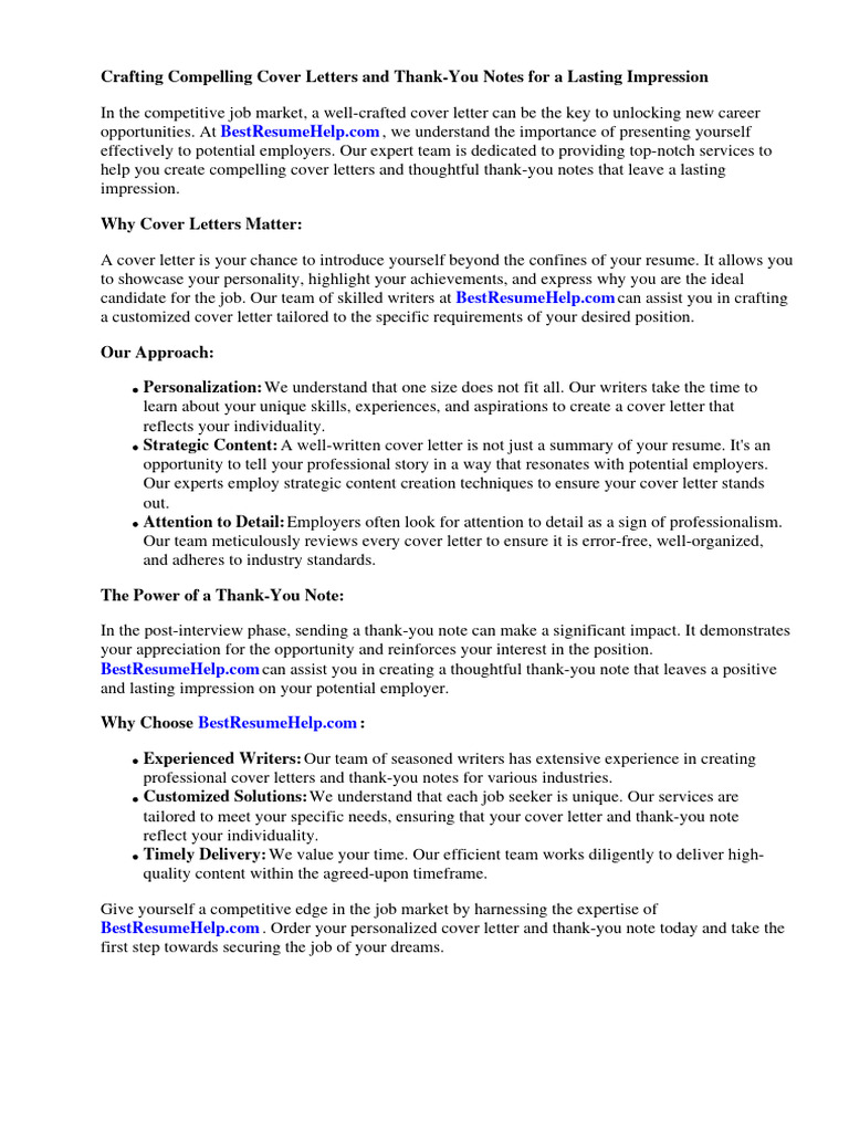 Cover Letter and Thank You Letter Examples | PDF | Gratitude | Résumé