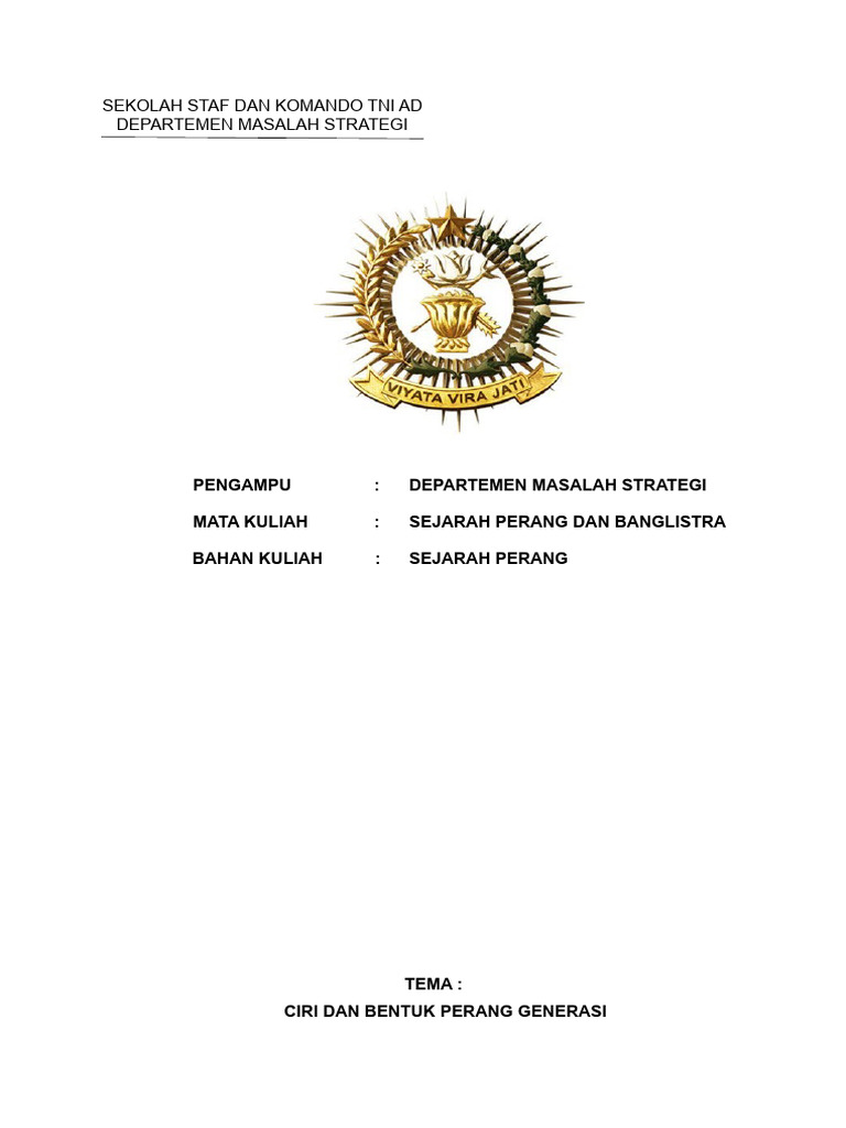 Jawaban Tor Modul Praktek Bk. Sejarah Perang (PB Perang Generasi I, Ii ...