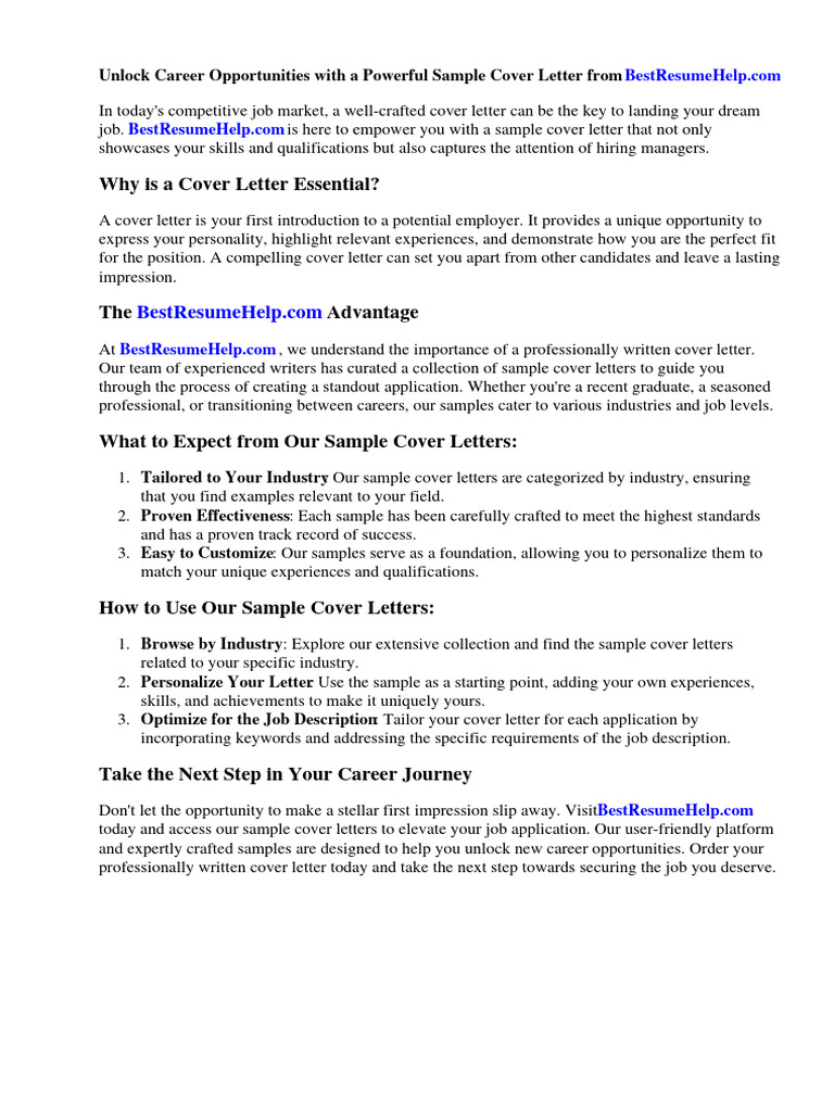 Sample Cover Letter Template | PDF | Résumé | Recruitment