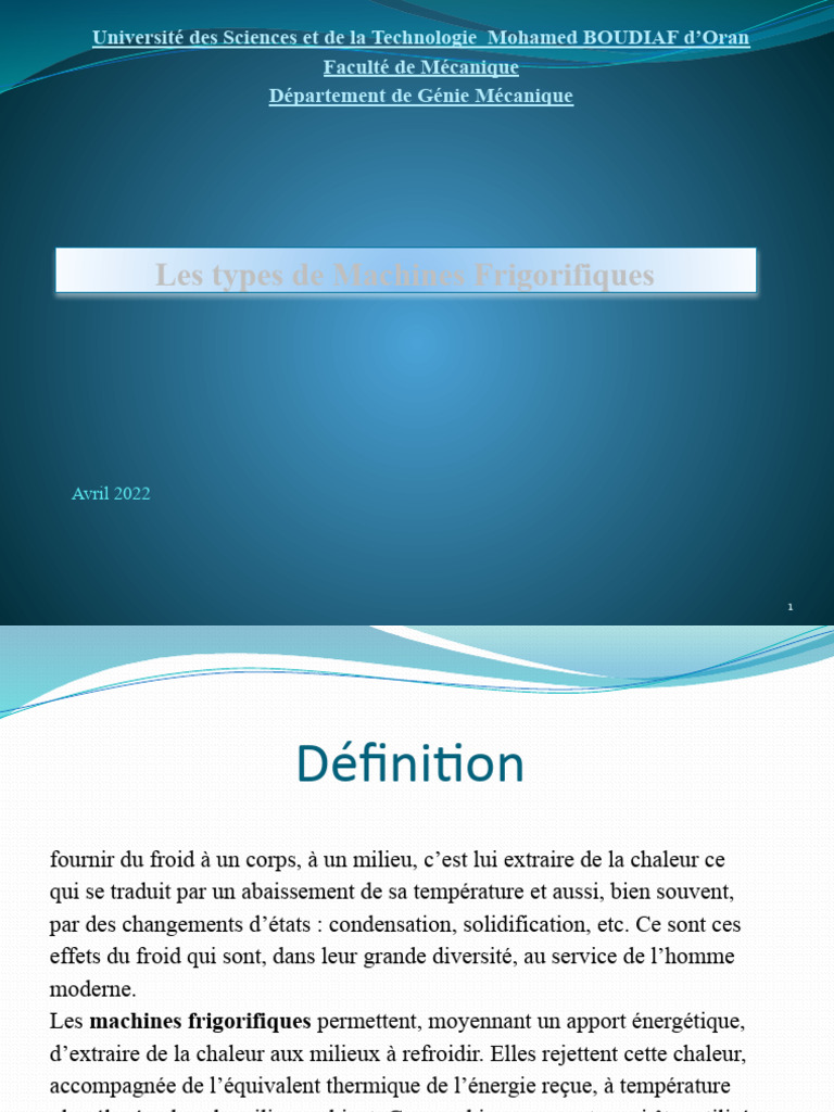 Types de Machines Frigorifiques | PDF | Réfrigérateur | Chaleur