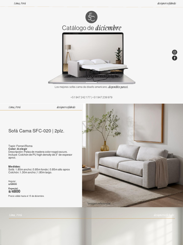 Catálogo SFC 2 Plazas Diciembre | PDF | Sofá | Implementos nacionales