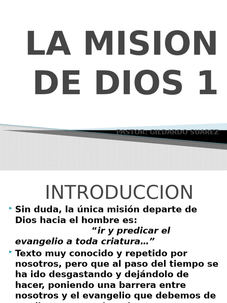 La Mision de Dios 1 | PDF | Cristo (título) | Iglesia cristiana