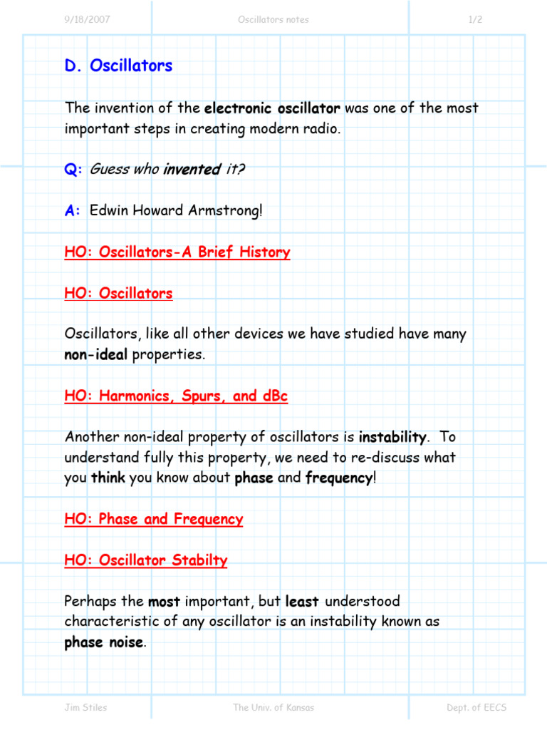 Section 3D Oscillators Package | PDF | Electronic Oscillator | Spectral Density