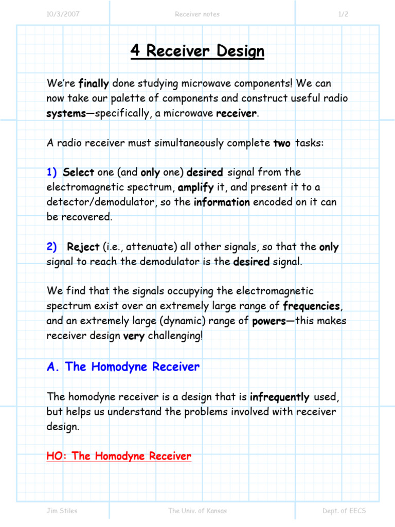 Section 4A The Homodyne Receiver Package | PDF | Electronic Filter ...